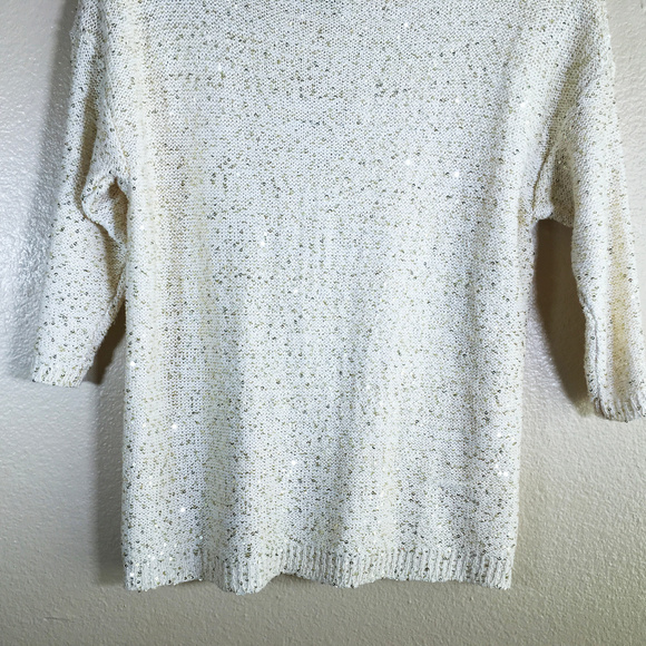 Mango | Sweaters | Mng Sweater Whitecream With Gold Sequins | Poshmark